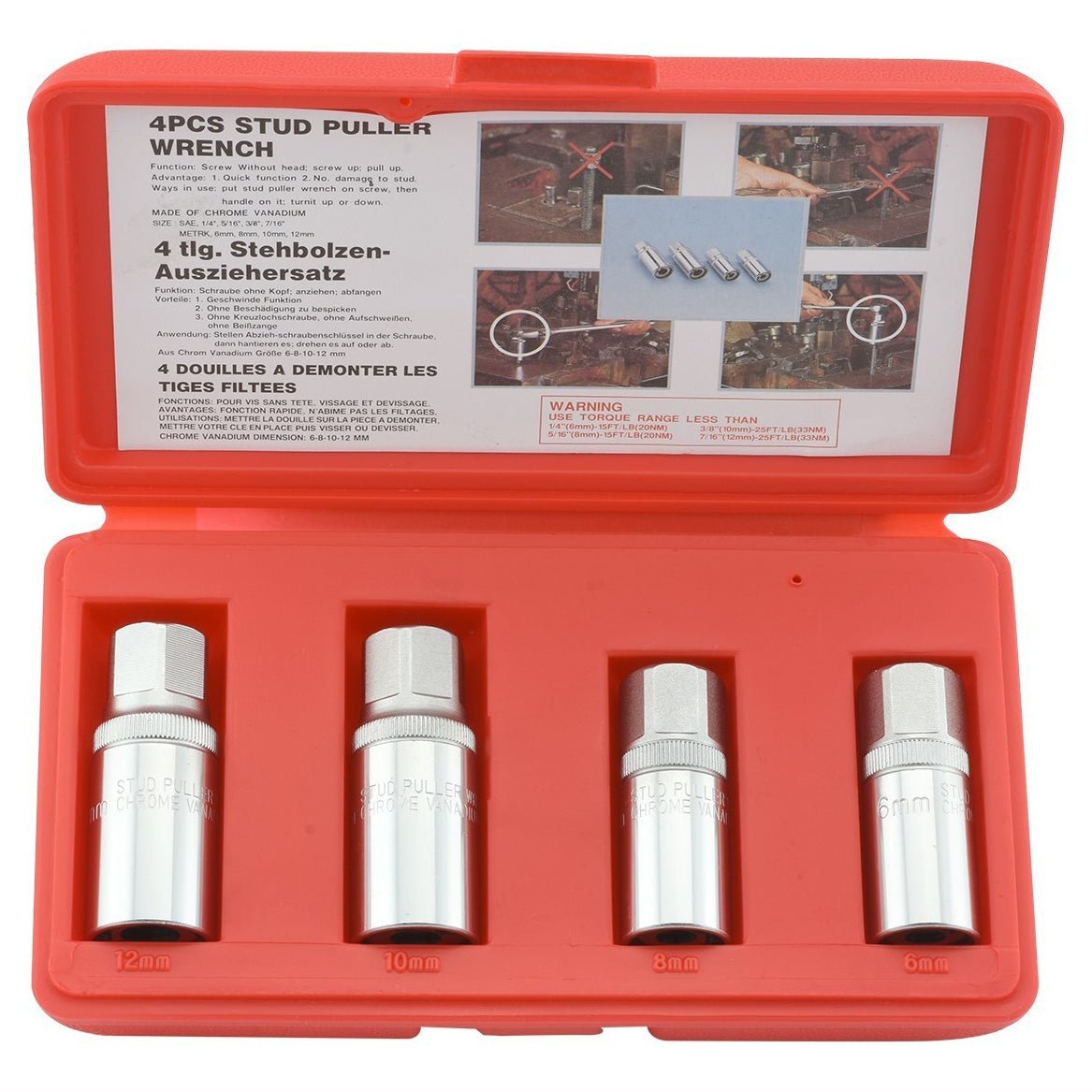 Neiko Tools 4 piece Stud Puller Set Metric 20666A — ToolPlanet