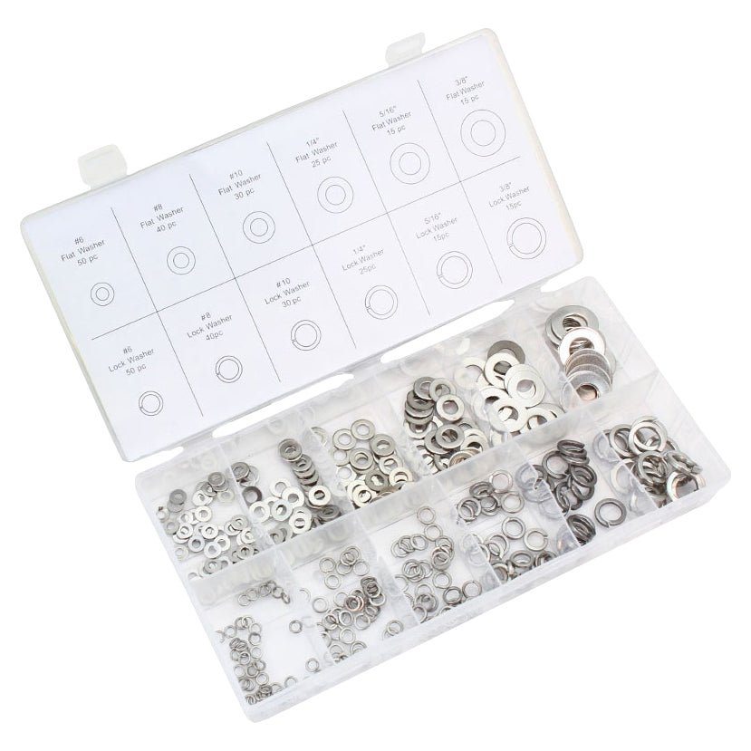 350 Pc. Lock Flat Washer Assortment Set - ToolPlanet