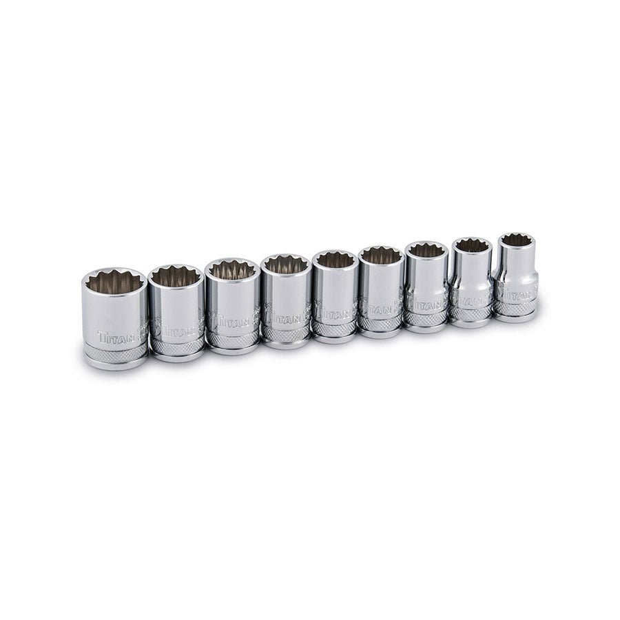 Titan 9 Pc 1 2 Dr Metric 12 Pt Socket Set 62800 — Toolplanet